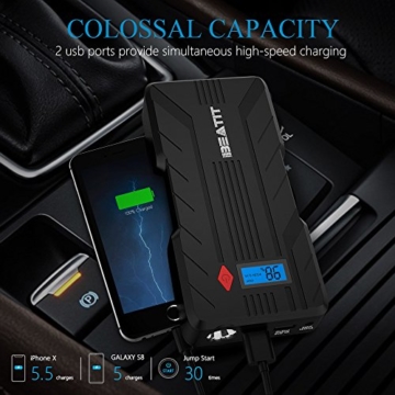 Beatit BT-B7 1200A Peak Portable Car Jump Starter (Auto Battery Booster ...